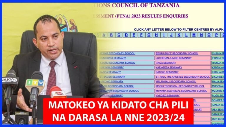 NECTA matokeo ya kidato cha pili 2023 | Form two results 2023/2024 ...