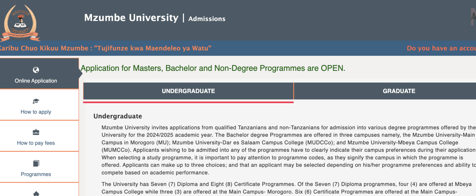 Mzumbe University Admission 2024: Unlock Your Future - Apply now ...