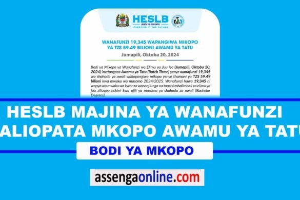 Dirisha la mkopo 2024/2025 is Open now - assengaonline.com