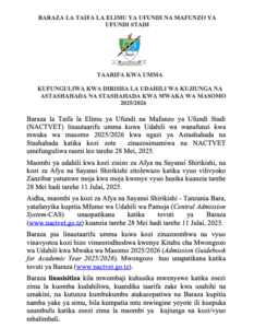 NACTVET application 2025/2026 Archives - assengaonline.com