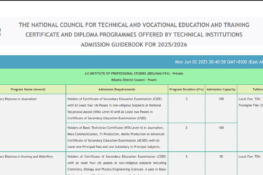 NACTVET/NACTE admission Guide Book 2024/2025 for all colleges ...