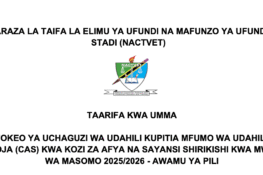 NACTVET/NACTE admission Guide Book 2024/2025 for all colleges ...